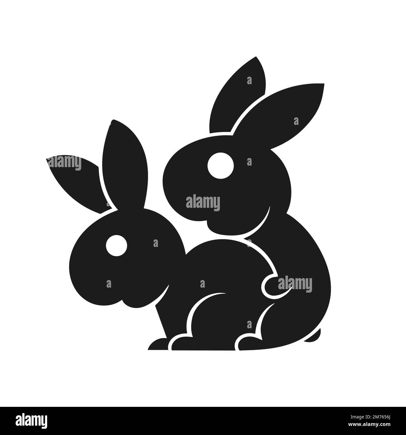 Animal bunny cute isolated wild wildlife Black and White Stock Photos ...