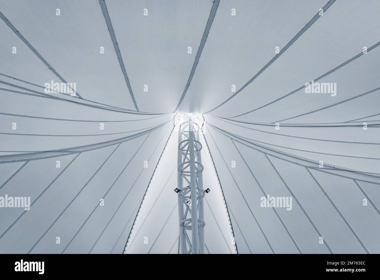 Closeup under of fabric tensile roof structure Stock Photo - Alamy