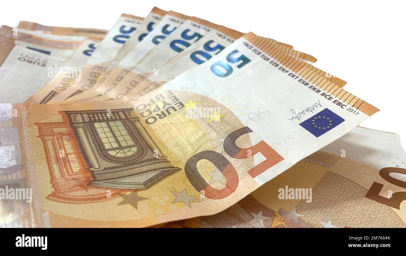 Euro currency banknotes background. European paper money backdrop with ...