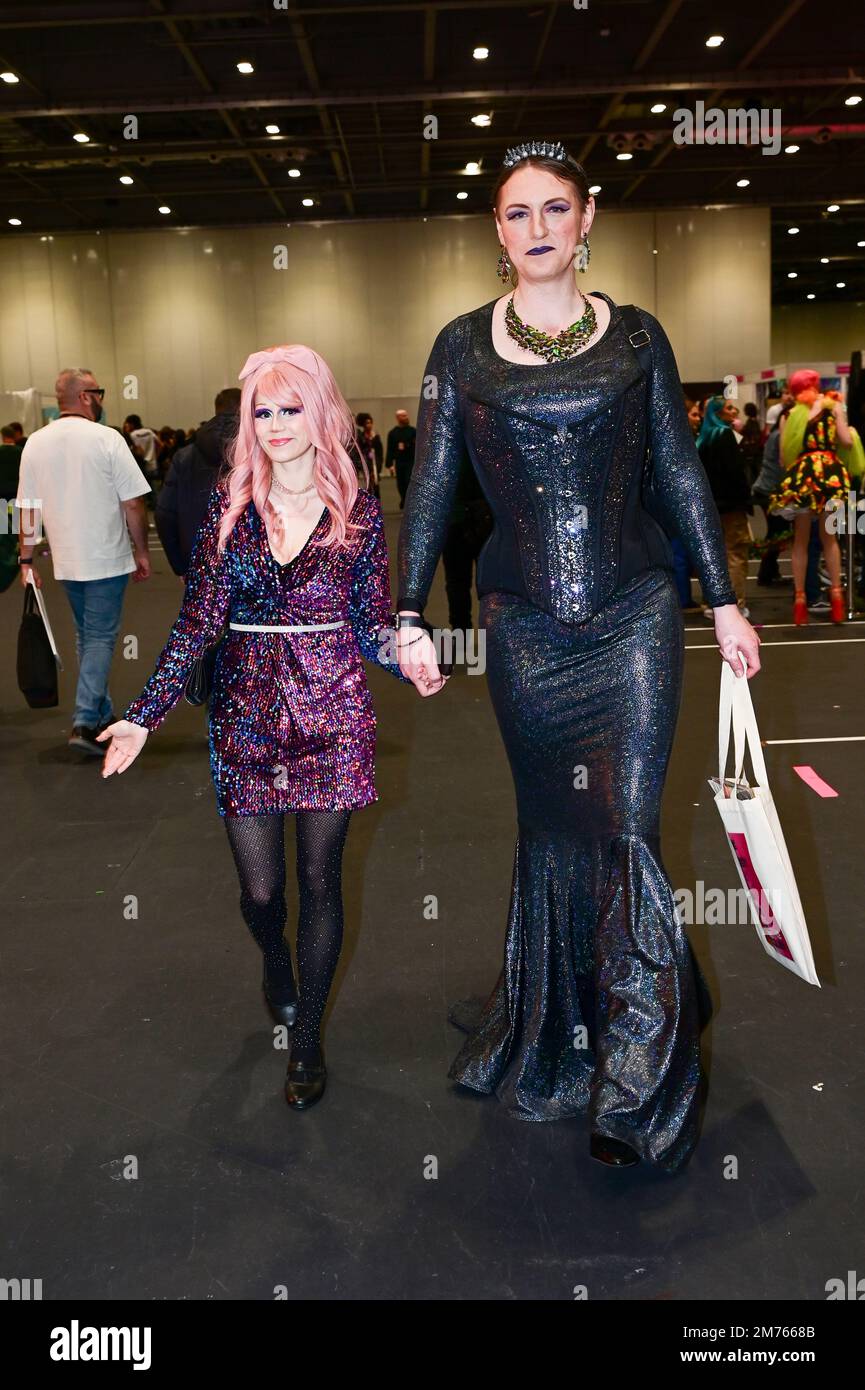 London, UK. 07th Jan, 2023. Stalls at the RuPaul’s DragCon UK presented ...