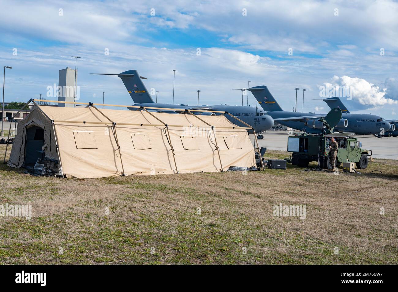 A mobile command and control point is set up during mission generation ...