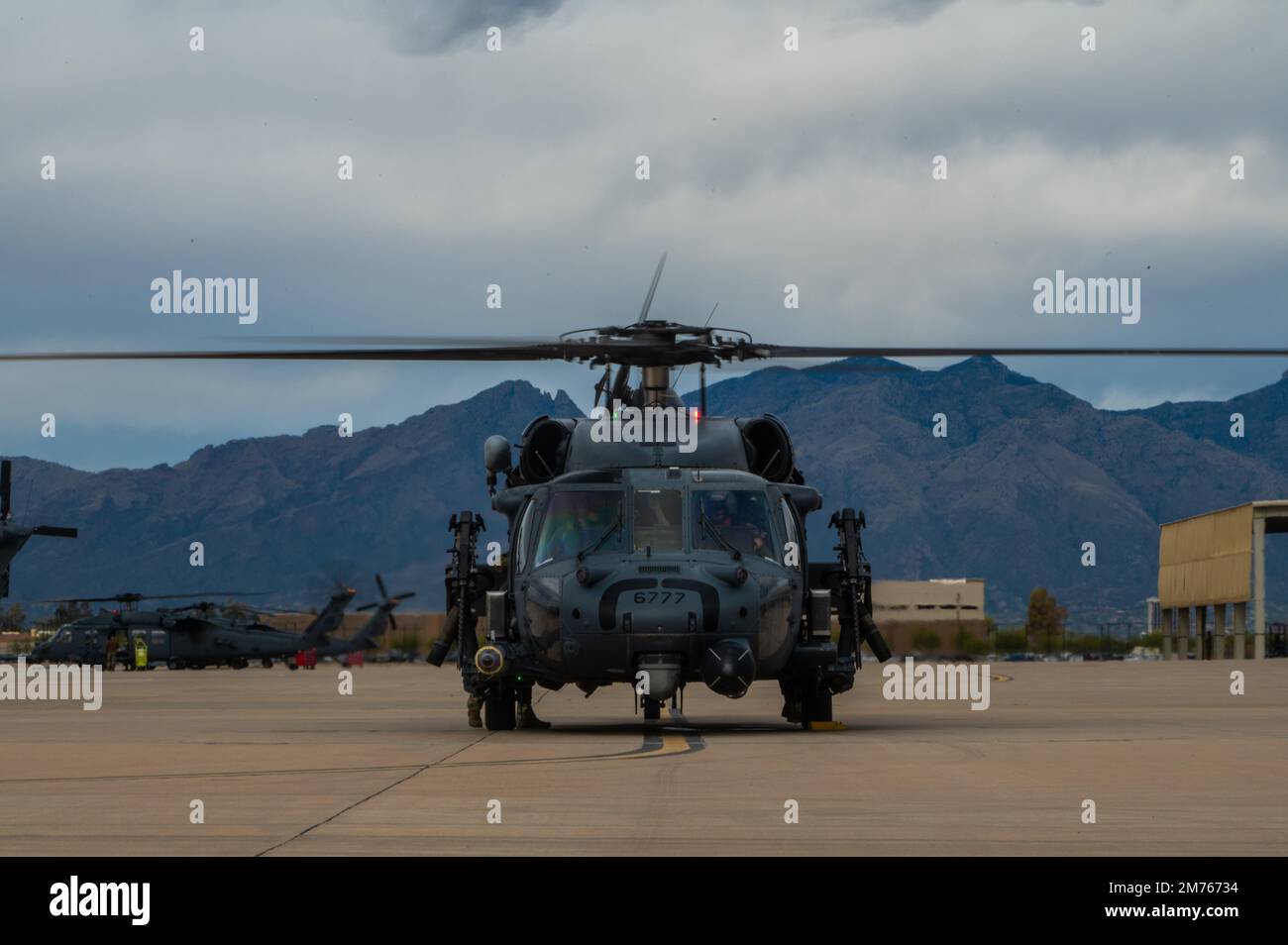 U.S. Air Force pilots assigned to the 55th Rescue Squadron perform ...