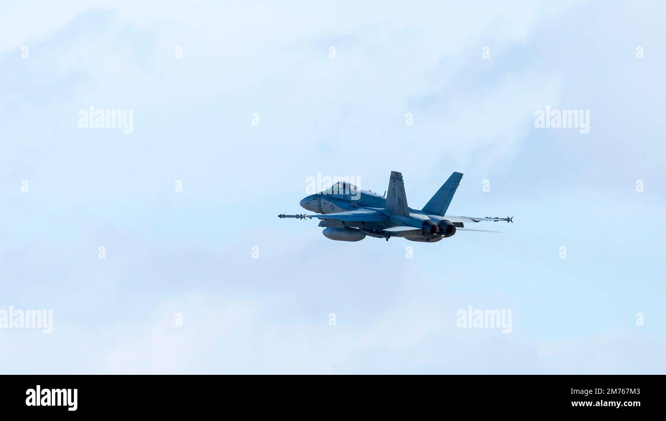 A U.S. Marine Corps F/A-18C Hornet aircraft with Marine Fighter Attack ...