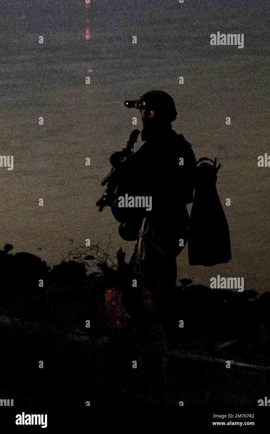 A U.S. Marine with the Maritime Special Purpose Force, 26th Marine ...