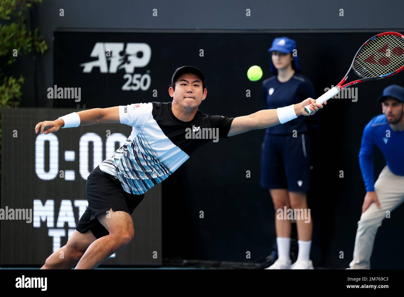 Adelaide, Australia, 7 January, 2023. Yoshihito Nishioka of Japan plays ...