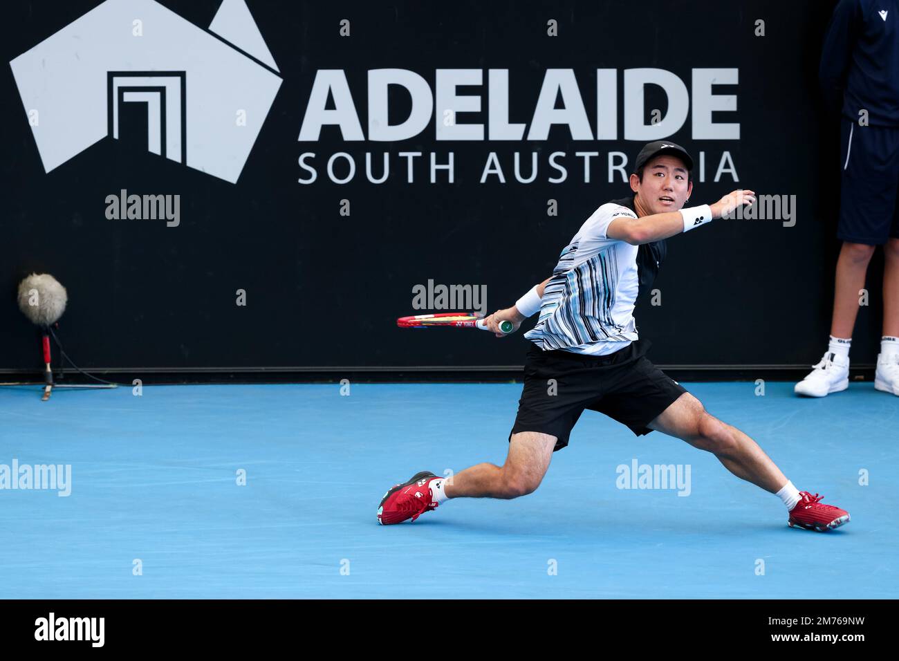 Adelaide, Australia, 7 January, 2023. Yoshihito Nishioka of Japan plays ...