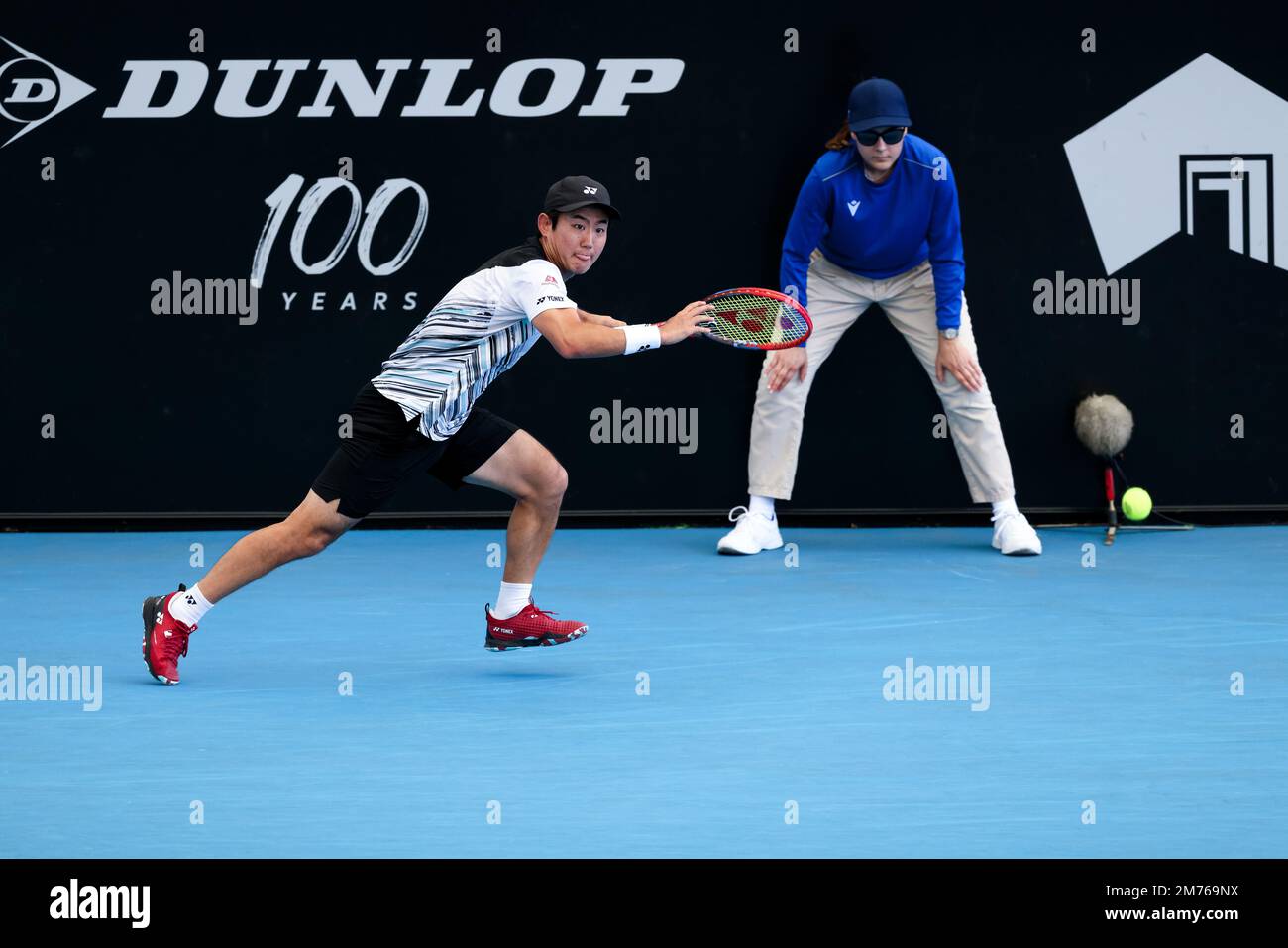 Adelaide, Australia, 7 January, 2023. Yoshihito Nishioka of Japan plays ...