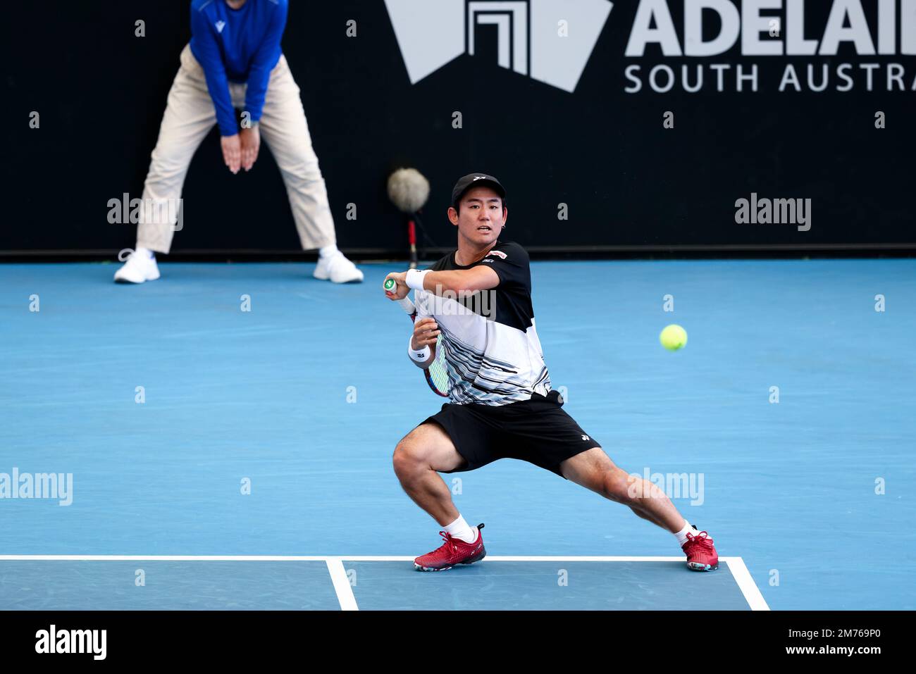 Adelaide, Australia, 7 January, 2023. Yoshihito Nishioka of Japan plays ...