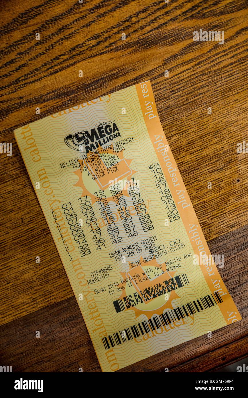 A Mega Millions ticket for the 6 January 2023 drawing for almost a ...