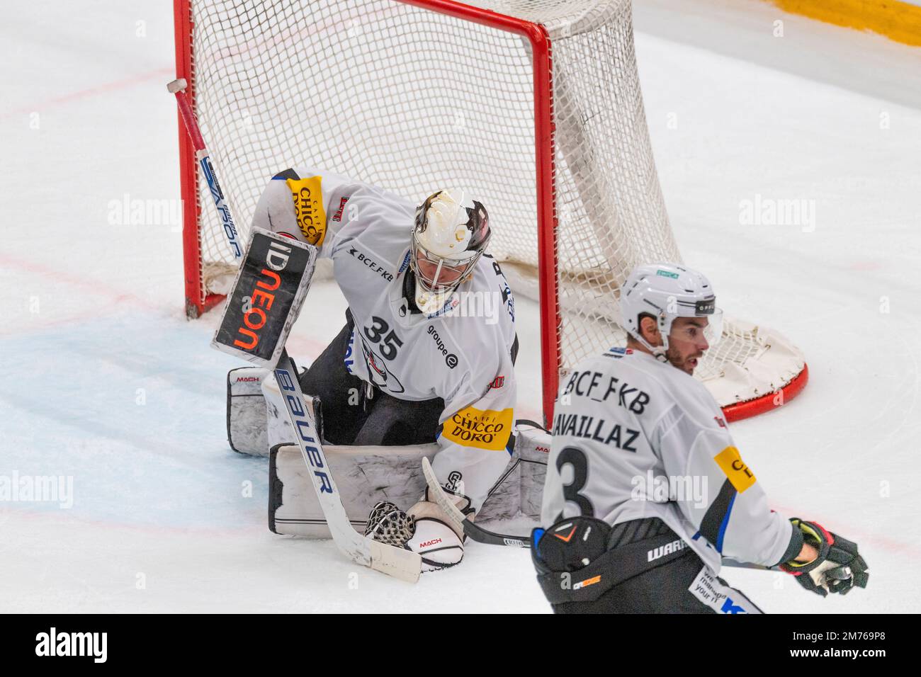 Lausanne, Switzerland. 01st July, 2023. Connor Hughes (goalie) of HC ...