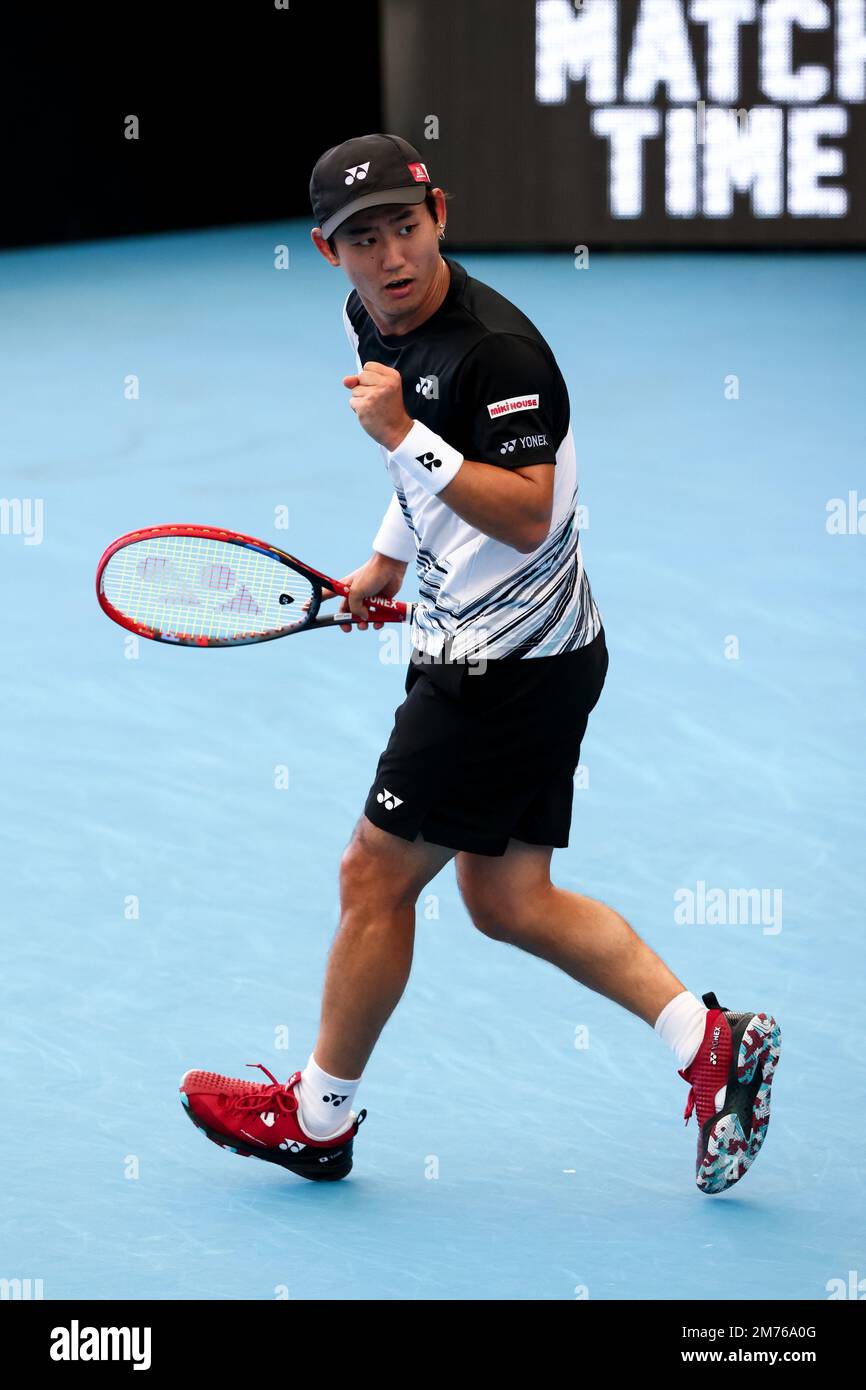 Adelaide, Australia, 7 January, 2023. Yoshihito Nishioka of Japan ...