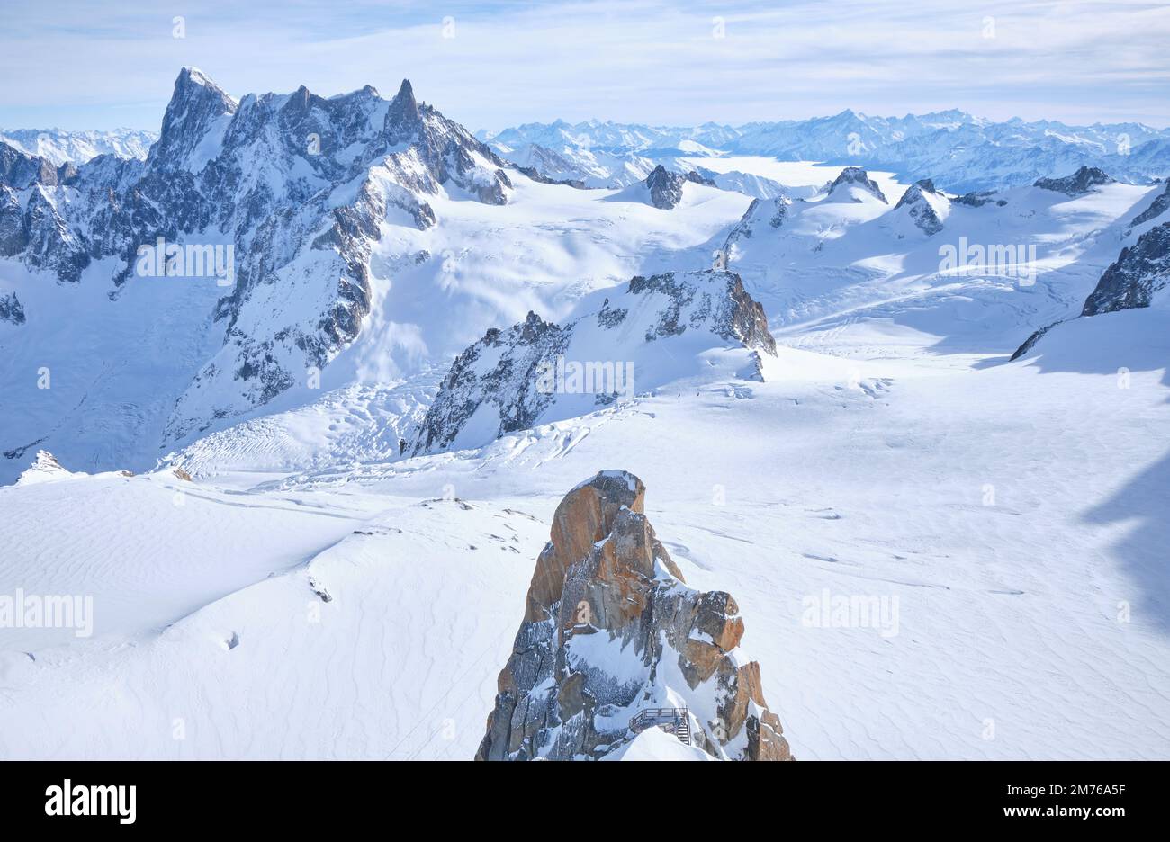 Vallee Blanche from the Aiguille du Midi in Chamonix Stock Photo - Alamy