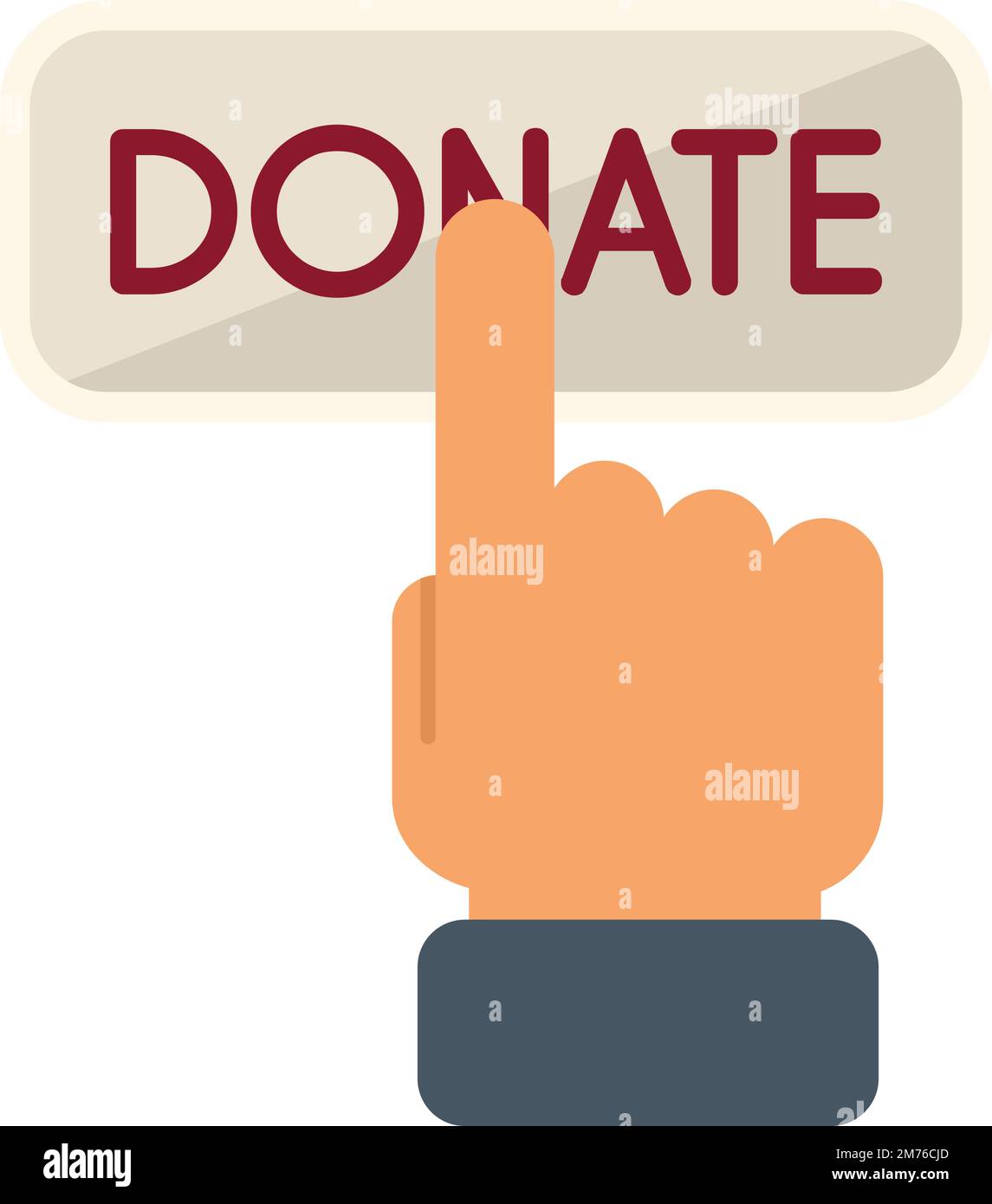 Donate click button icon flat vector. Charity help. Gift heart isolated ...