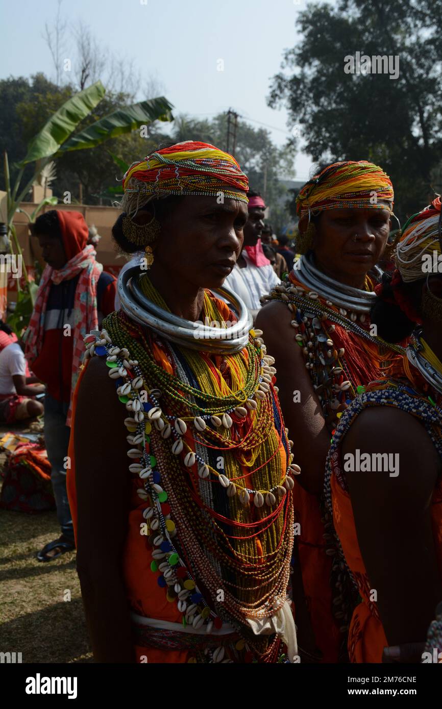 Santiniketan, West Bengal, India. 7th Jan, 2023. The Duruwa, Dhurwa, or ...