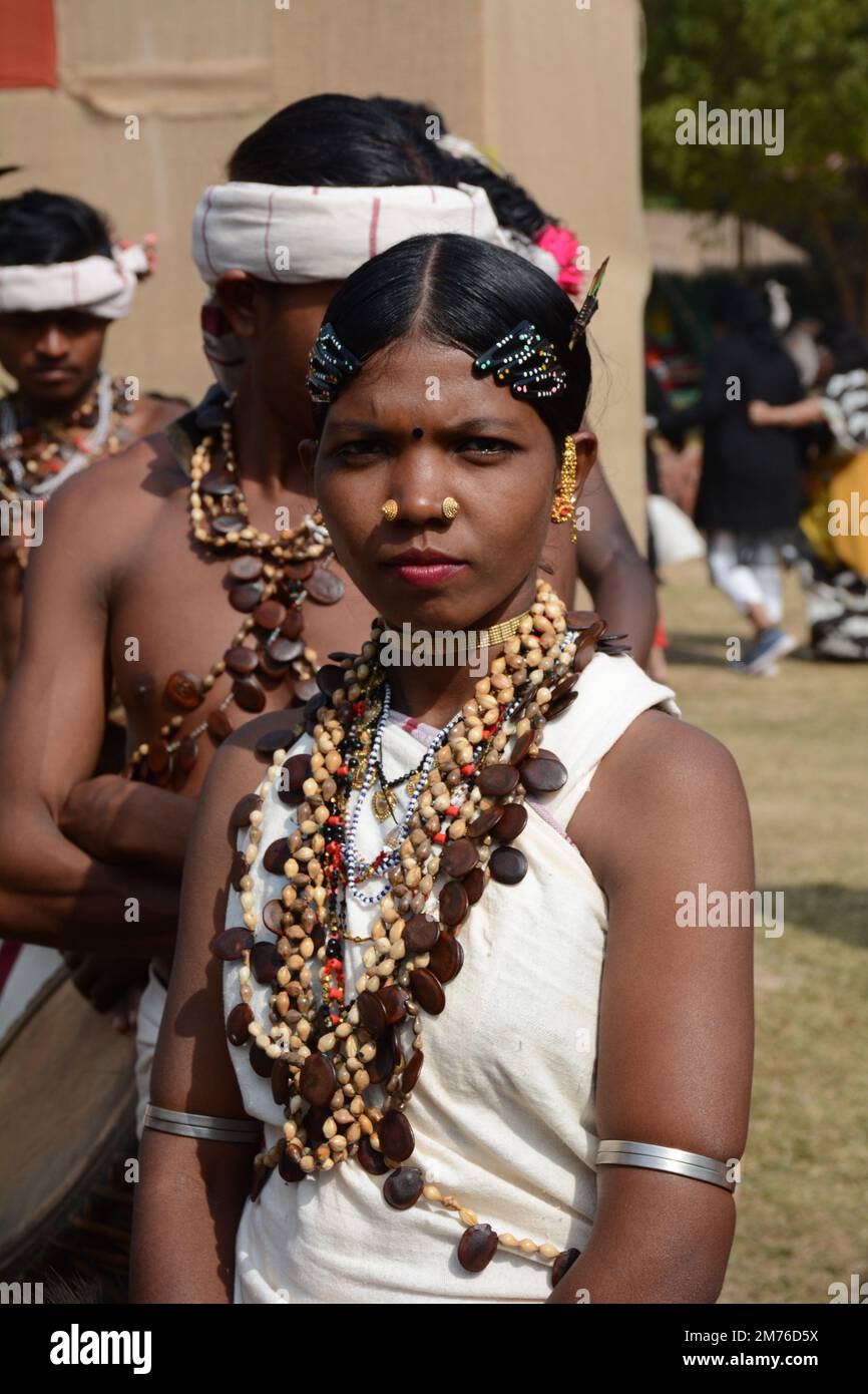 Santiniketan, West Bengal, India. 7th Jan, 2023. The Duruwa, Dhurwa, or ...