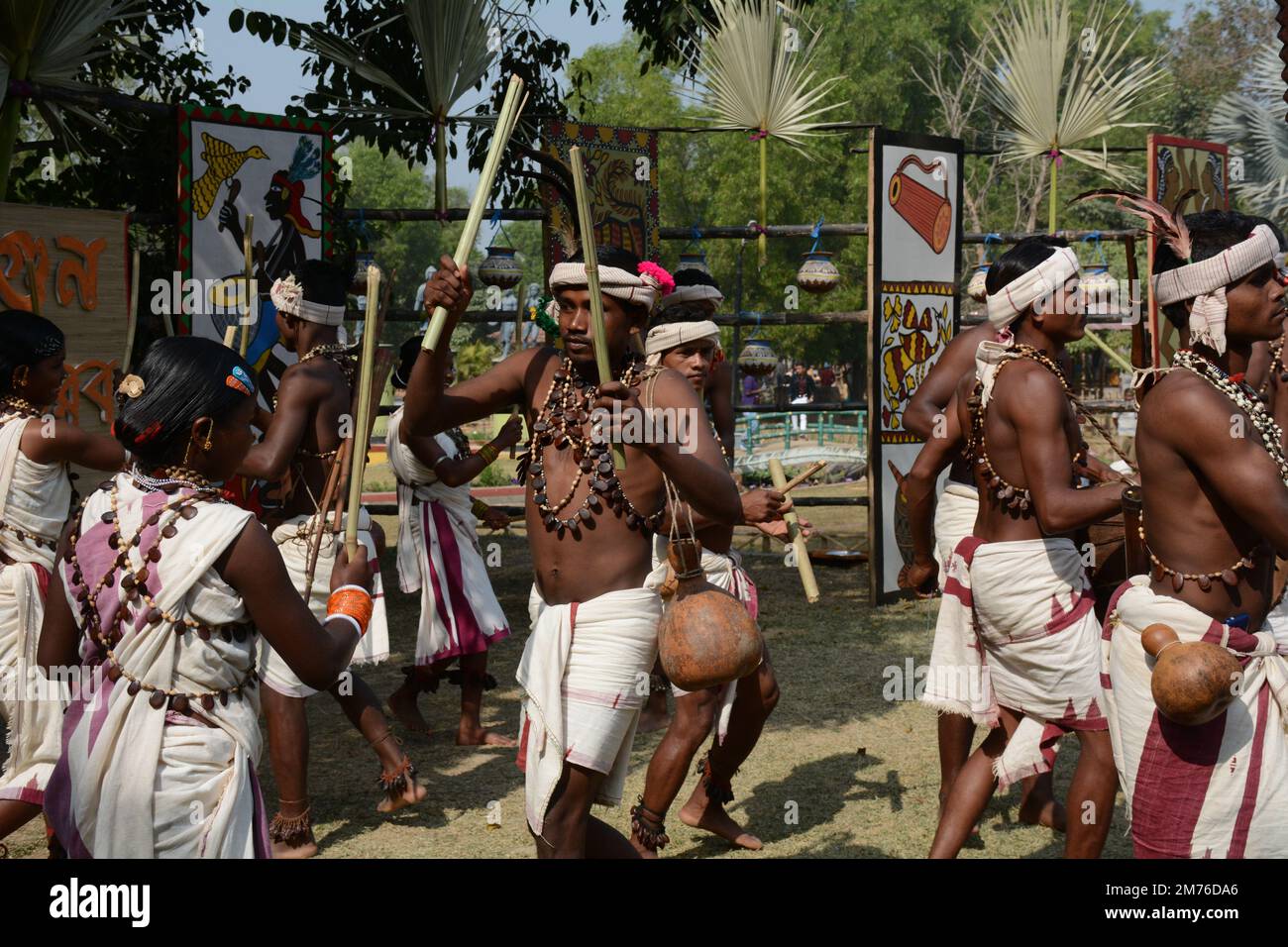 Santiniketan, West Bengal, India. 7th Jan, 2023. The Duruwa, Dhurwa, or ...