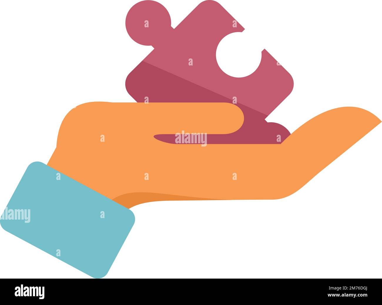 Puzzle solution icon flat vector. Teamwork design. Process team ...