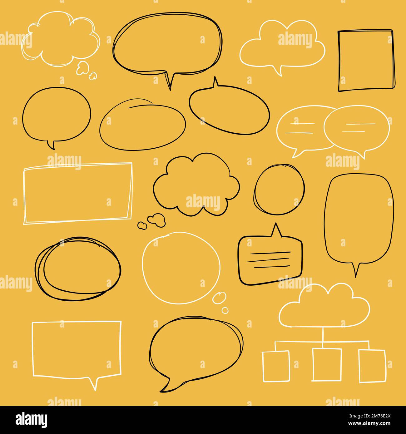 Hand-drawn doodle speech bubbles vector set Stock Vector Image & Art ...