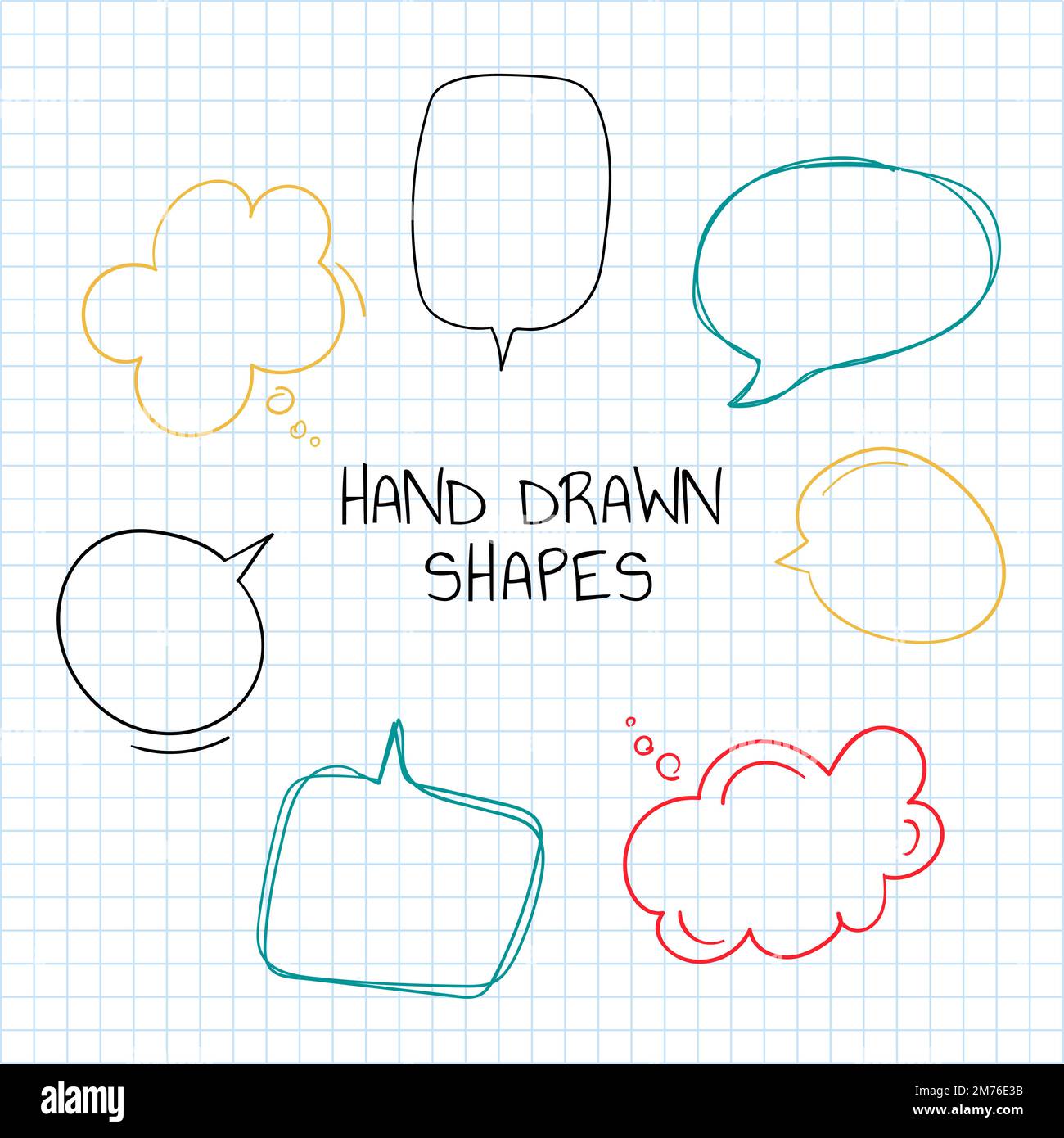 Hand-drawn doodle speech bubbles vector set Stock Vector Image & Art ...