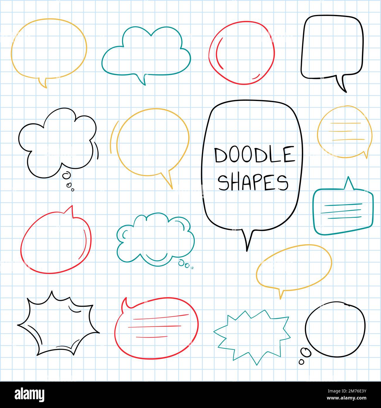 Hand-drawn doodle speech bubbles vector set Stock Vector Image & Art ...