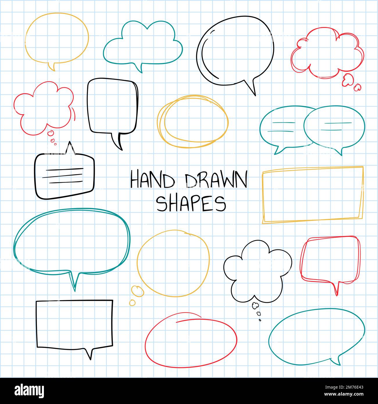 Hand-drawn doodle speech bubbles vector set Stock Vector Image & Art ...