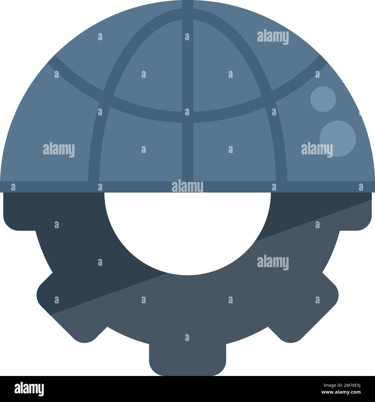 Global gear solution icon flat vector. Creative teamwork. Work ...