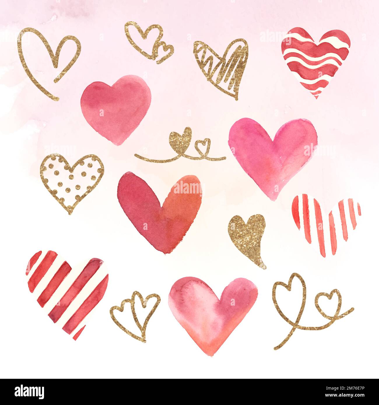 Red hearts pattern wallpaper vector collection Stock Vector Image & Art ...