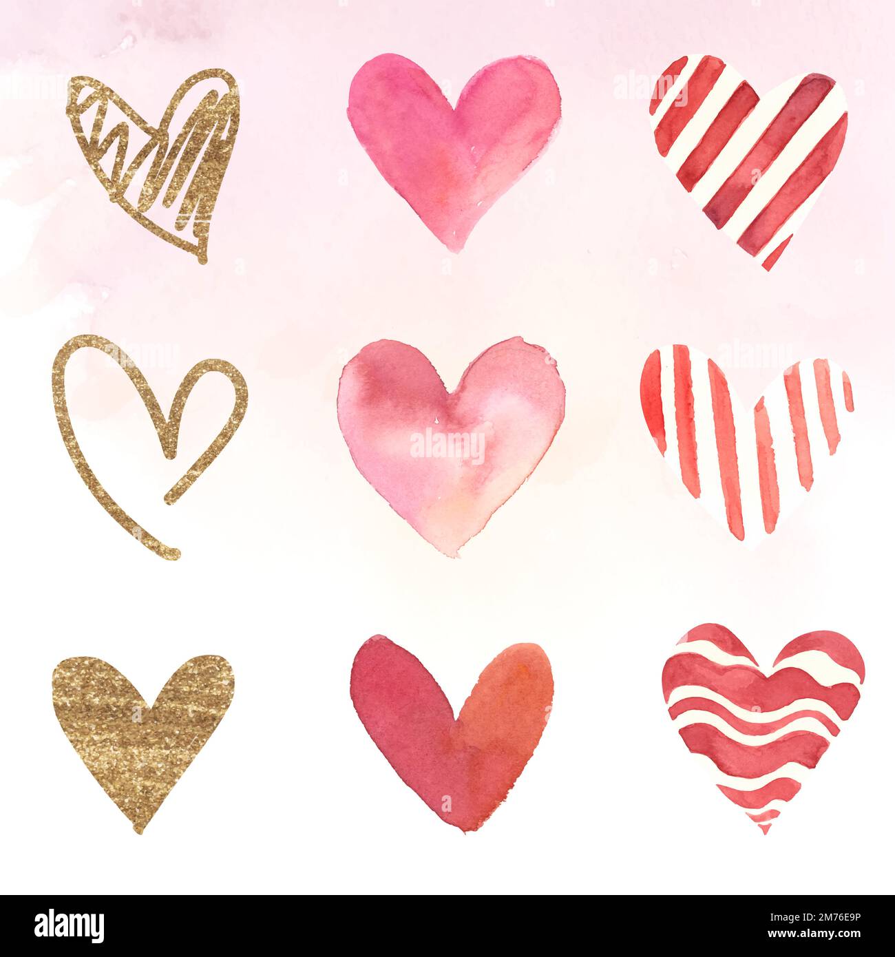 Red hearts pattern wallpaper vector collection Stock Vector Image & Art ...