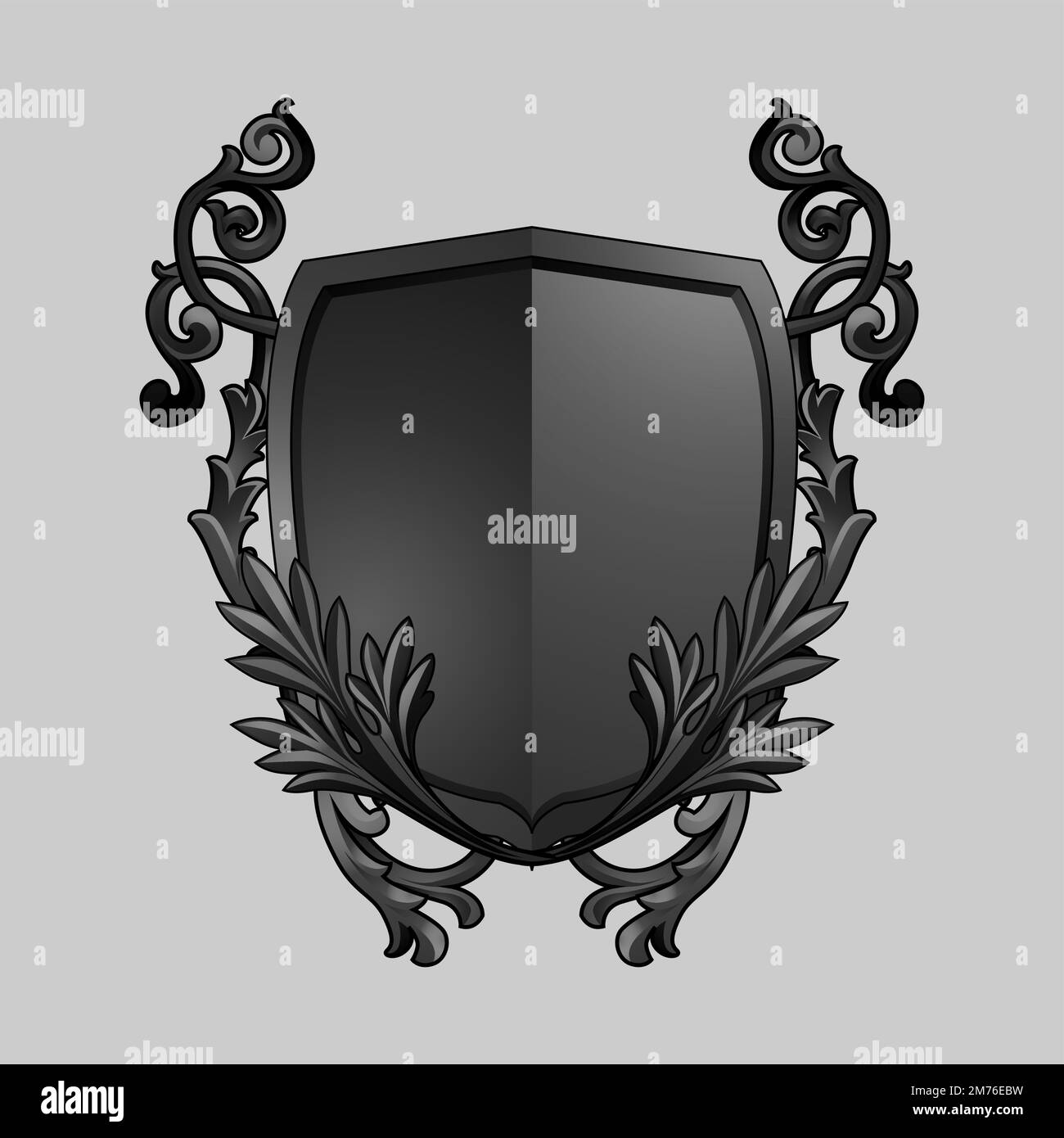 Black Baroque shield elements vector Stock Vector Image & Art - Alamy