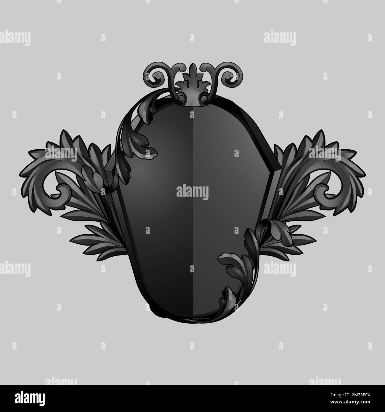 Baroque shield Black and White Stock Photos & Images - Alamy