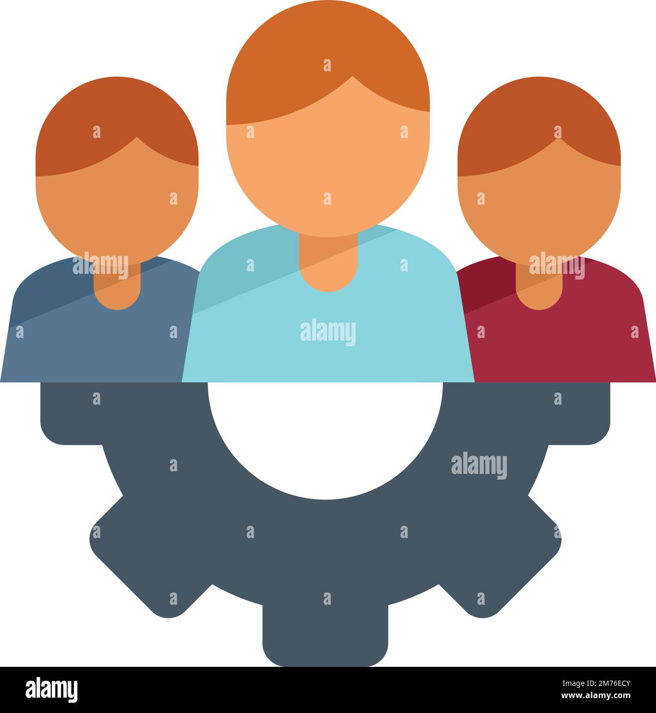 Teamwork solution icon flat vector. Creative business. Idea people ...