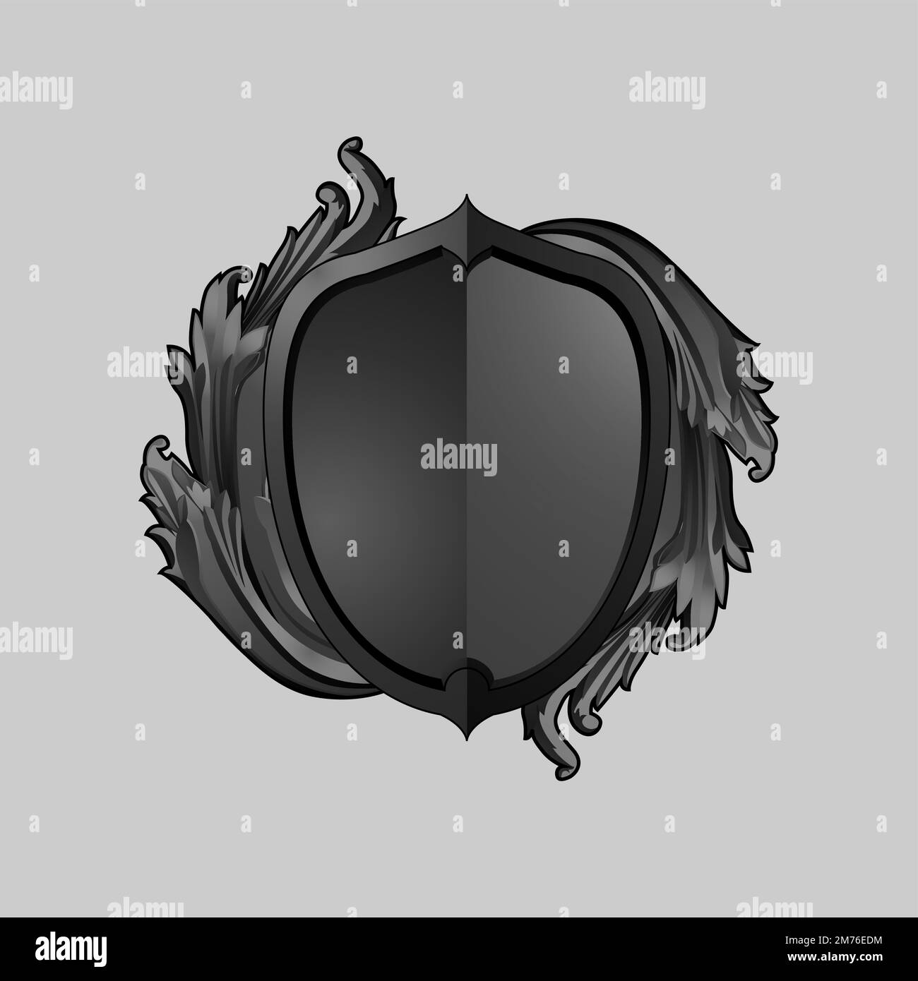 Black Baroque shield elements vector Stock Vector Image & Art - Alamy
