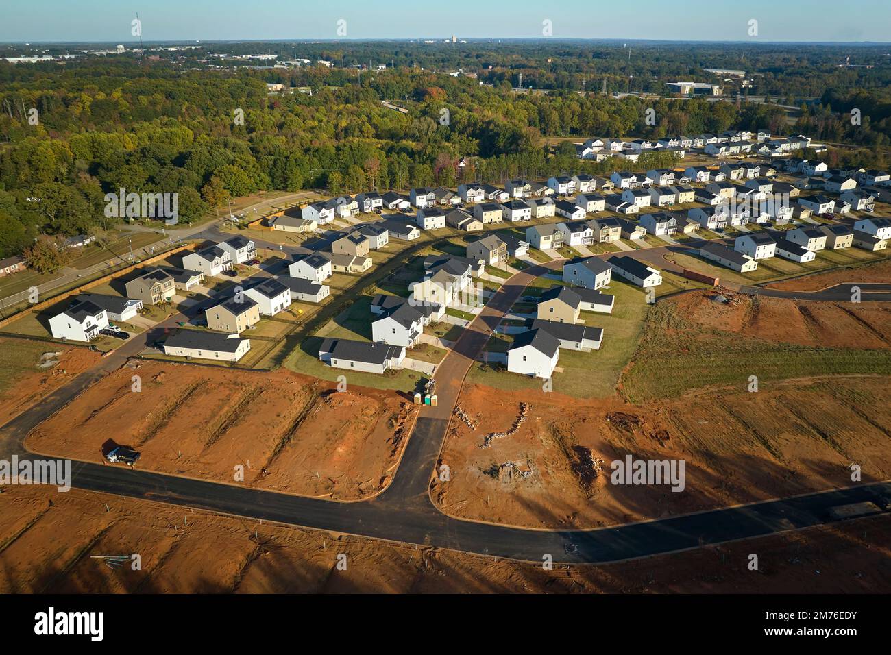 Ground prepared for building of new residential houses in South ...