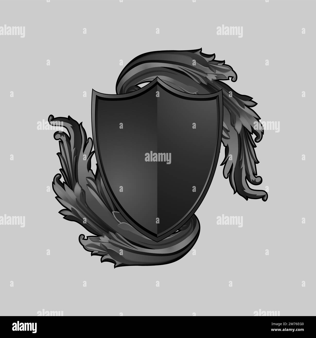 Black Baroque shield elements vector Stock Vector Image & Art - Alamy
