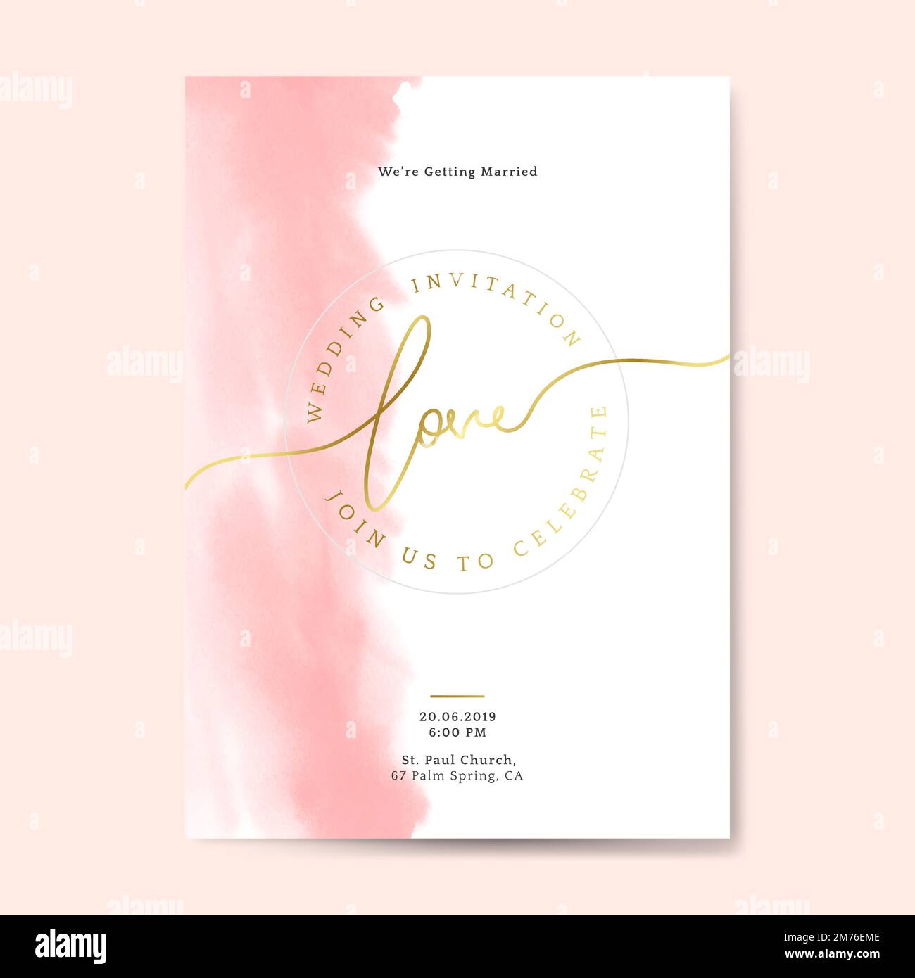 Pink wedding invitation hi-res stock photography and images - Alamy