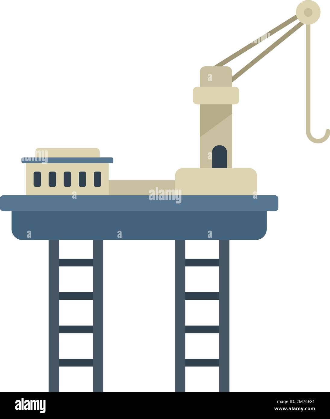 Sea rig icon flat vector. Ocean platform. Drilling oil isolated Stock ...