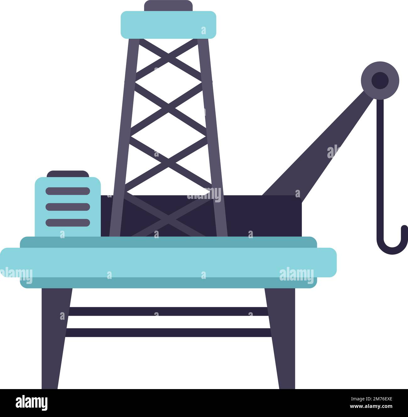 Rig platform icon flat vector. Sea oil. Water energy isolated Stock ...