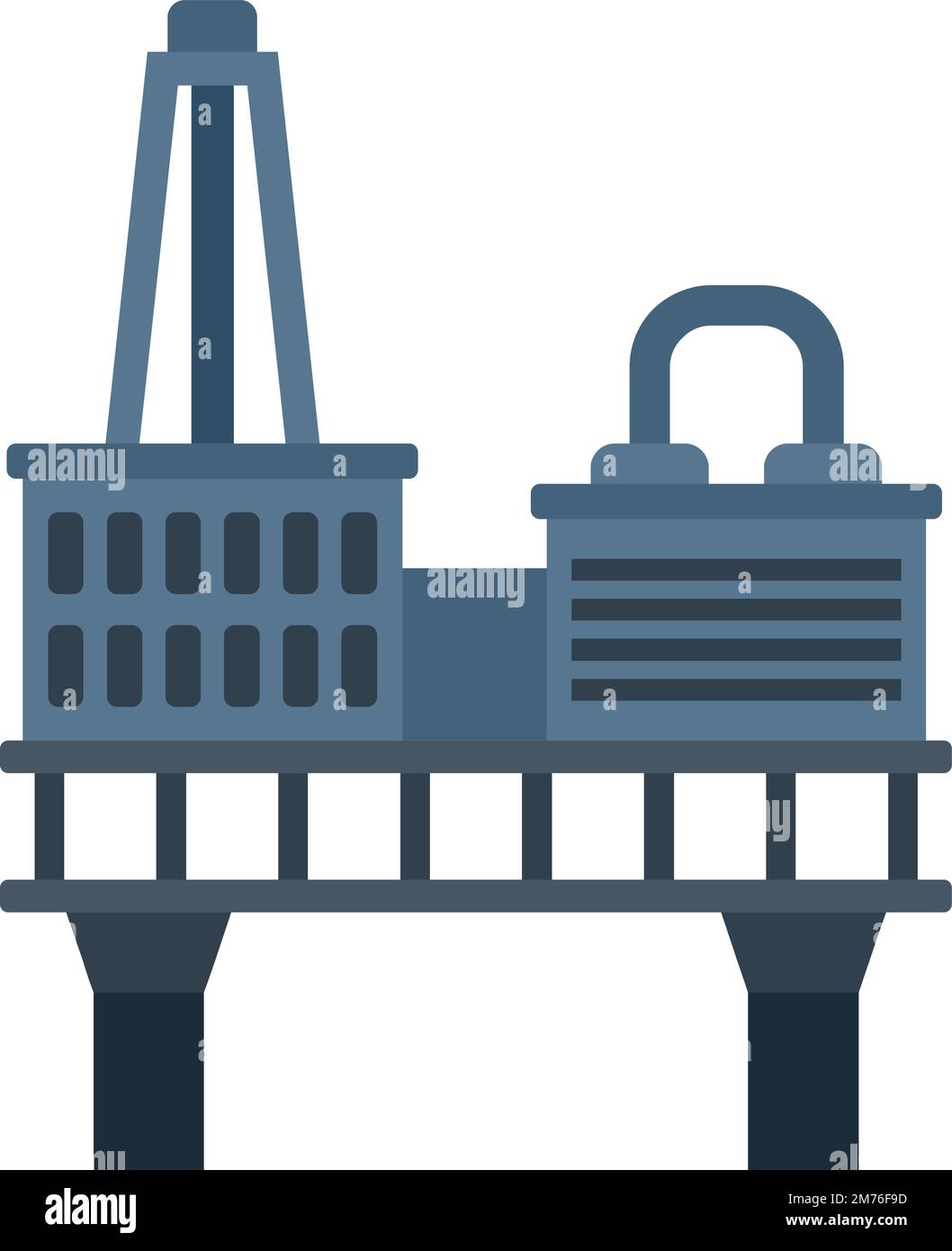 Crane station icon flat vector. Oil rig. Gas platform isolated Stock ...