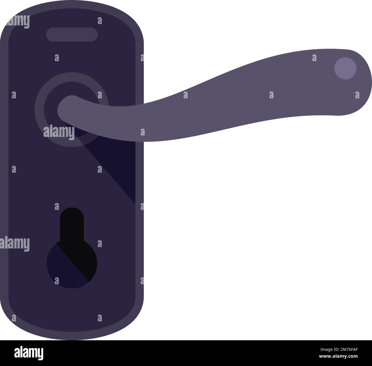 Door handle icon flat vector. Lock knob. Latch keyhole isolated Stock ...