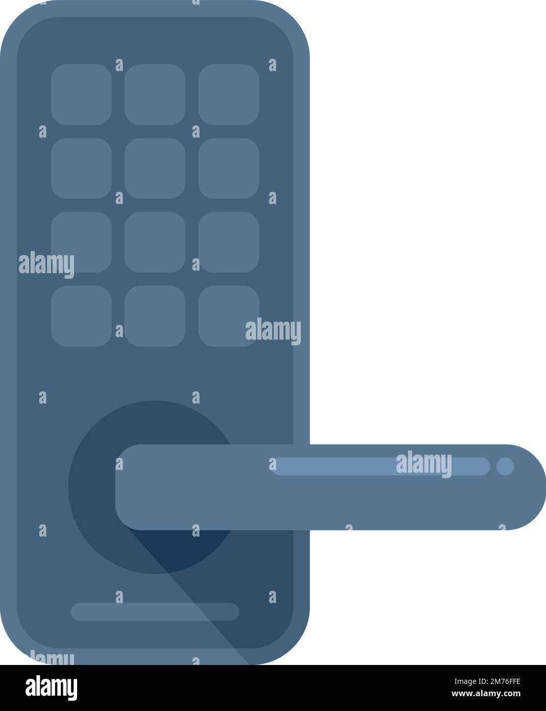 Metal door handle icon flat vector. Knob lock. Steel house isolated ...