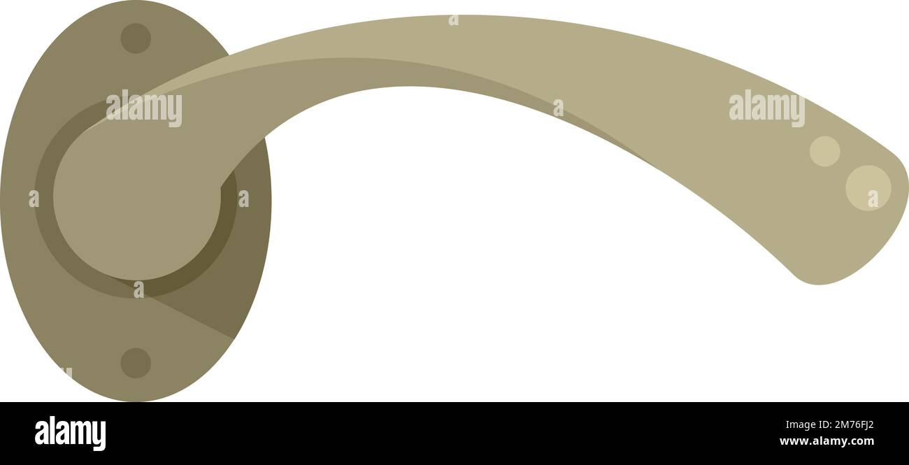 Steel door handle icon flat vector. Lock knob. Latch metal isolated ...