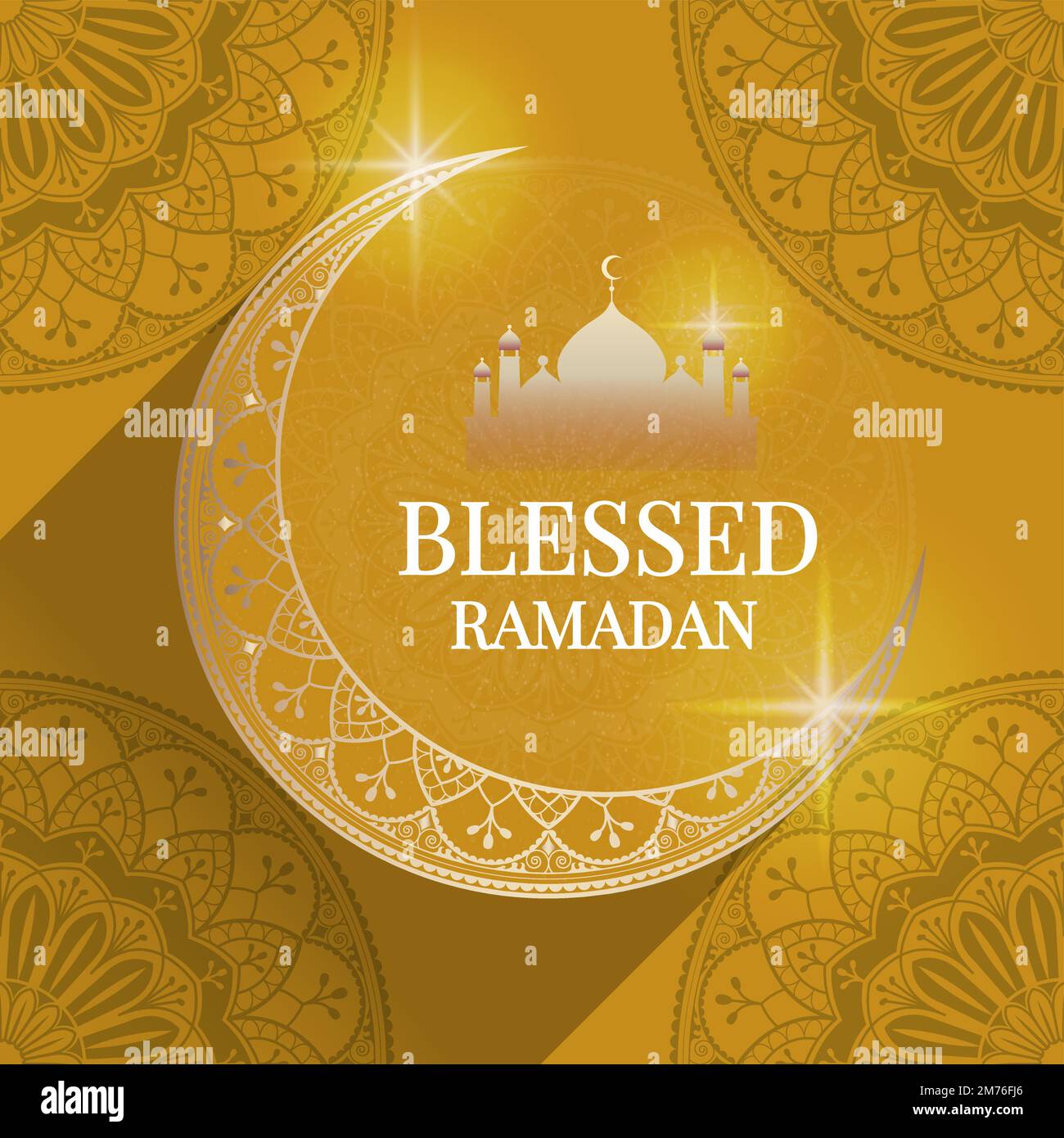Blessed Ramadan card design vector Stock Vector Image & Art - Alamy