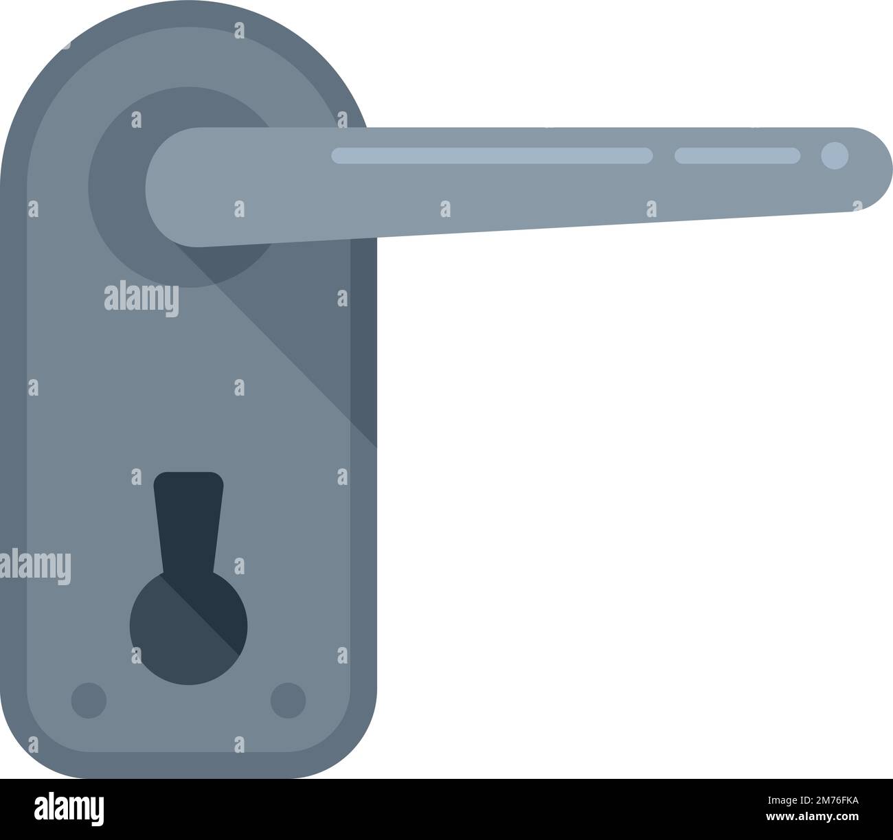 Iron door handle icon flat vector. Key latch. Steel interior isolated ...