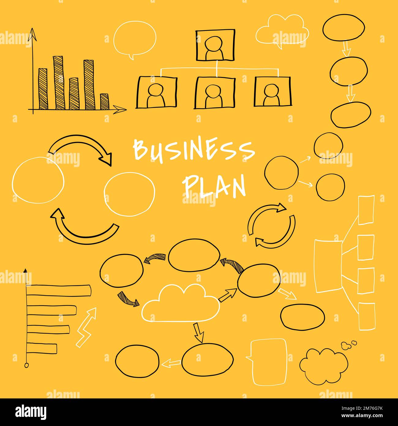 Business plan set with chart and graph vectors Stock Vector Image & Art ...
