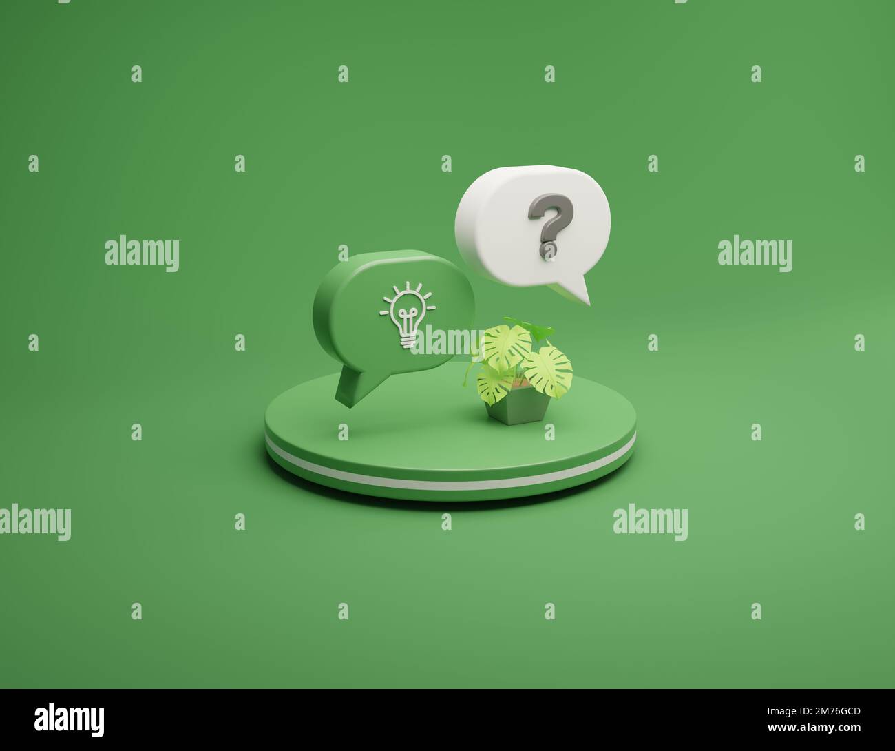 3D Question icon with Typing Message Illustration with podium Stock ...