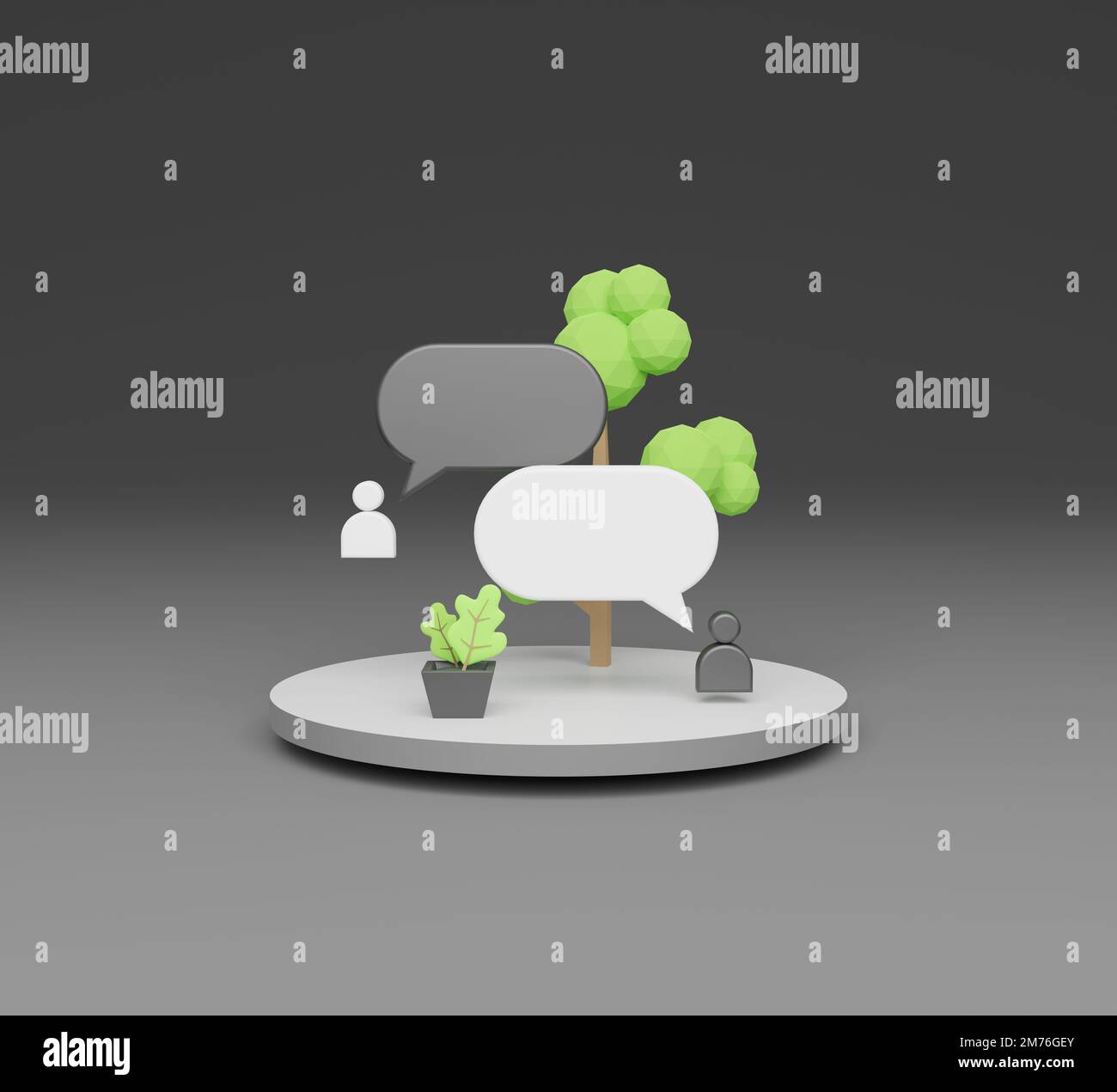 3D rendering Message Alert Chat box Illustration Stock Photo - Alamy