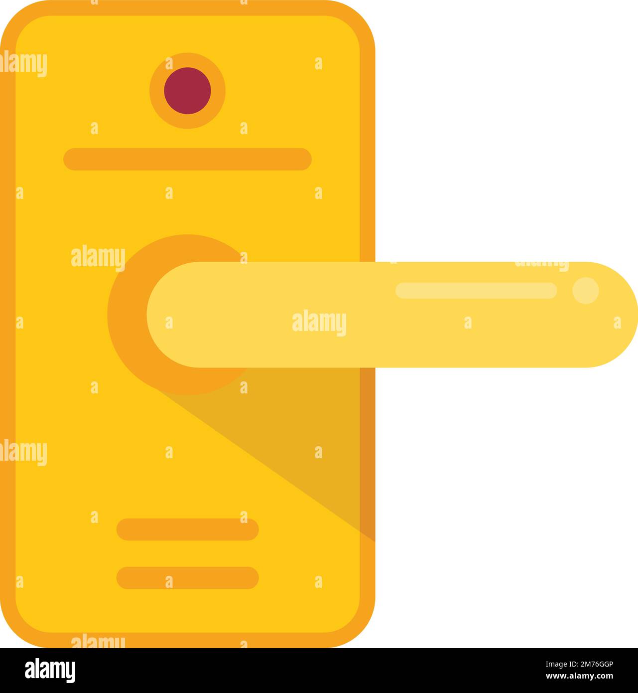 Exit door handle icon flat vector. Lock latch. Front house isolated ...