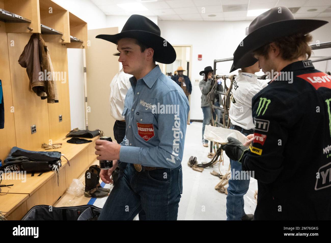 New York, New York, USA. 7th Jan, 2023. Bull Riders in the locker room ...