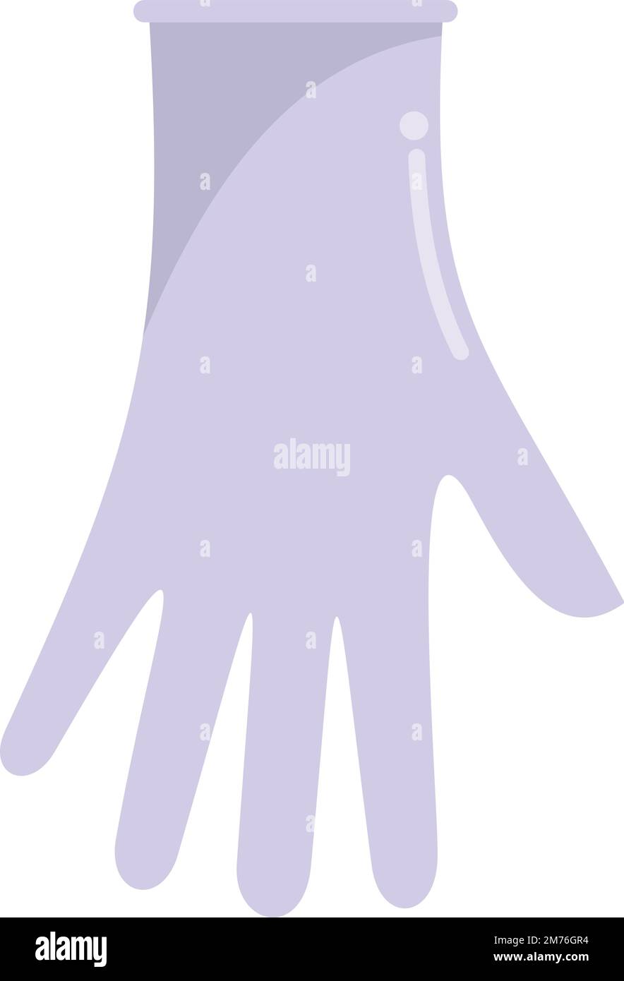 Latex glove icon flat vector. Surgical clean. Care safety isolated ...