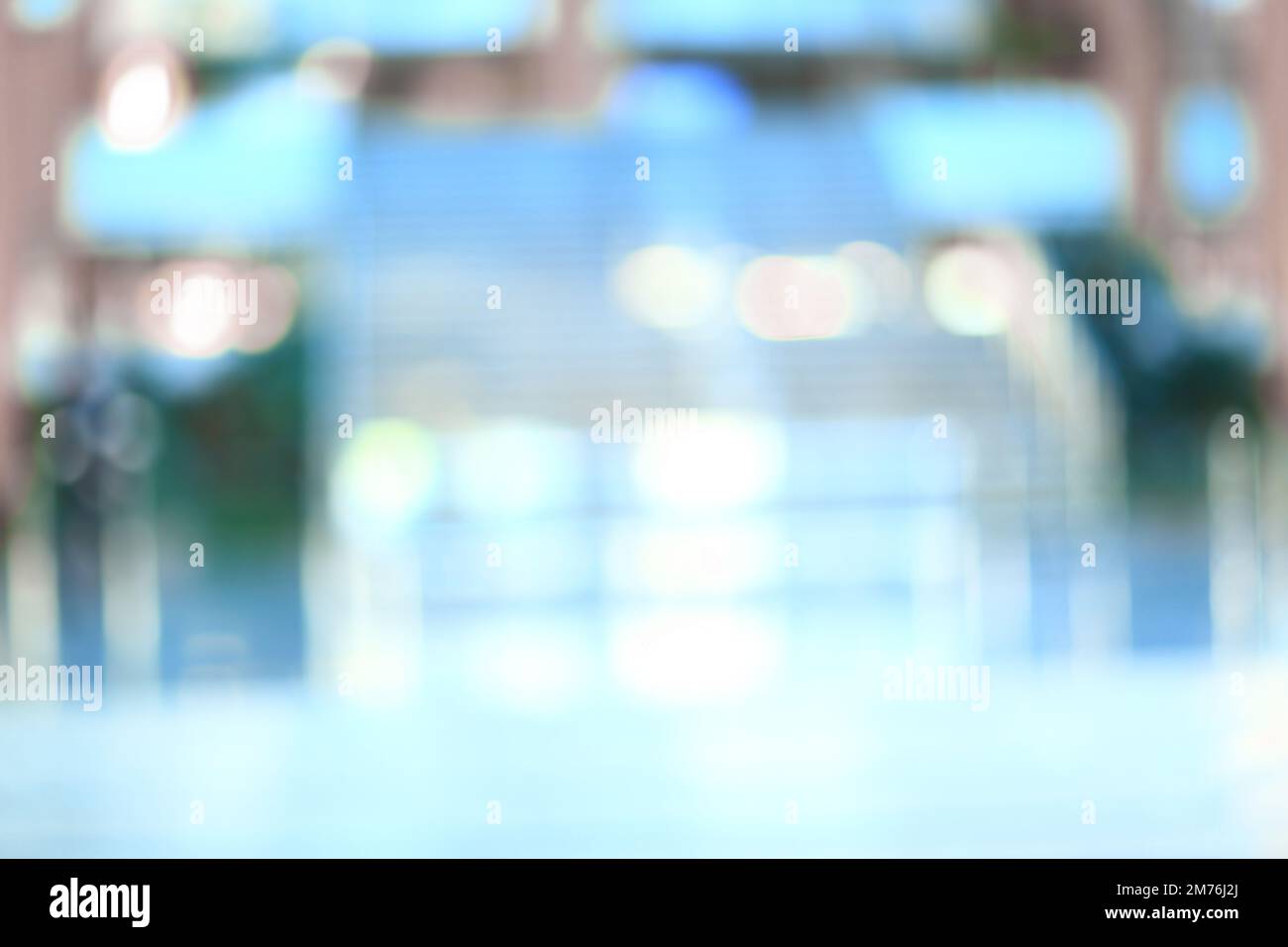 blurry image of an empty lobby of a modern hotel Stock Photo - Alamy